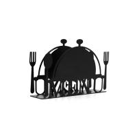 China Black Color Paper Metal Napkin Holder , Iron Napkin Holder Stand Rack for sale