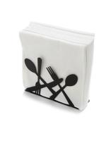 China Black Color Paper Metal Napkin Holder , Iron Napkin Holder Stand Rack for sale