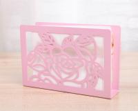 China Pink Wedding Napkin Holders 15 X 4 X 10 Cm , Stand Up Napkin Holder Stand Rack for sale