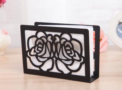 China Decorative Kitchen Table Napkin Holder Iron Tables Tissue Box ISO Approved for sale