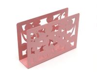 China Pink Metal Napkin Holder , Lightweight Metal Tissue Holder 15x4x10 Cm for sale