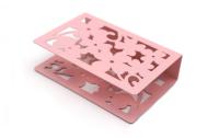 China Pink Metal Napkin Holder , Lightweight Metal Tissue Holder 15x4x10 Cm for sale