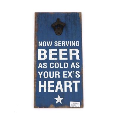 China Blue Bar Bottle Opener Wall Mounted Wood / Metal Material ISO Approved for sale