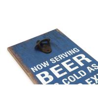 China Blue Bar Bottle Opener Wall Mounted Wood / Metal Material ISO Approved for sale