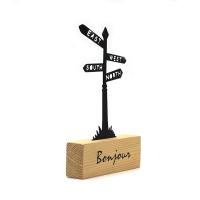China Creative Design Memo Clips Photo Holders Wooden Base Place Desk Wood Craft for sale