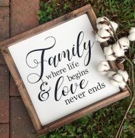 China Family Pattern Wooden Wall Plaques With Sayings Square Shape Long Life Span for sale