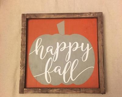 China Pumpkin Pattern Thanksgiving Wall Sign Sayings Wall Art Painting For Home Decor for sale