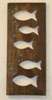 China Vintage Fish Pattern Wooden Plank Plaque Signs 15 X 45 Cm Long Life Span for sale