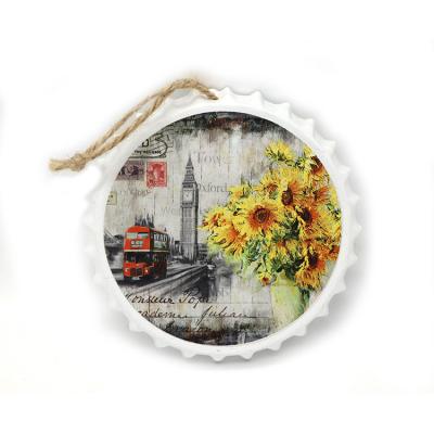 China Wall Mounted Bottle Cap Metal Plaque Signs Beer Sign Retro Art Plaque for sale