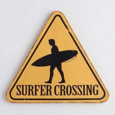 China Triangle Shape Decorative Metal Signs Plaques Art Craft Tin Signs 30 X 30 Cm for sale