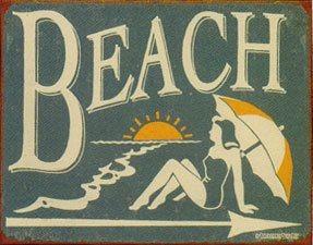 China Beach Style Vintage Metal House Number Plaque , Portable Metal Tin Signs for sale