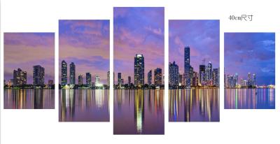 China City Night Scenery Living Room Canvas Art , Popular Stretched Canvas Wall Art for sale