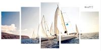China Sailing Boat Seascape Painting Canvas Photo Prints For Home Decoration for sale