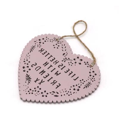 China Home Decor Wooden Wall Plaques Love Shape , Wooden Craft Signs With Sayings for sale