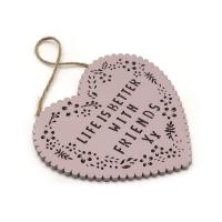 China Home Decor Wooden Wall Plaques Love Shape , Wooden Craft Signs With Sayings for sale