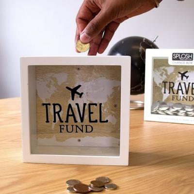 China Convenient Decorative Wooden Picture Frames , Coins Safe Wooden Cash Box for sale