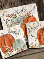 China Decoration Canvas Prints Wall Art Thanksgiving Pumpkin Pattern ODM / OEM for sale