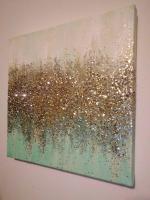 China Custom Home Glitter Abstract Canvas Wall Art CV0022 With Design Package for sale