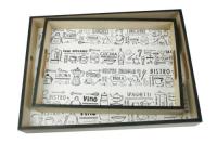 China Kitchen Wooden Serving Tray Vintage Finish Breakfast LapTray + Handles for sale