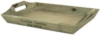 China Kitchen Wooden Serving Tray Vintage Finish Breakfast LapTray + Handles for sale