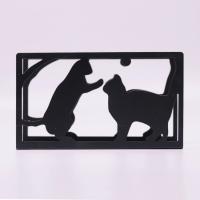 China Rectangular Metal Tissue Holder / Stand Up Napkin Holder Cute Cat Design for sale