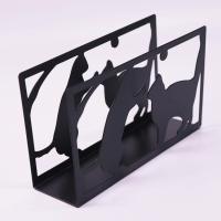 China Rectangular Metal Tissue Holder / Stand Up Napkin Holder Cute Cat Design for sale