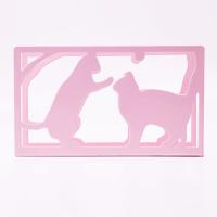 China Rectangular Metal Tissue Holder / Stand Up Napkin Holder Cute Cat Design for sale