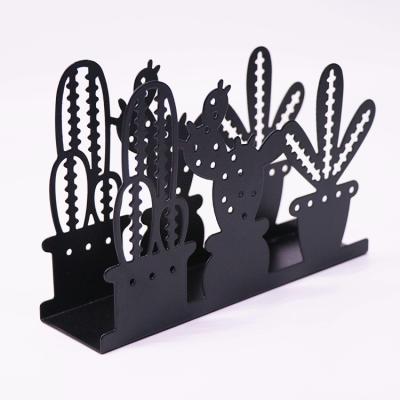 China Tabletop Cactus Design Metal Napkin Holder Standard Size For Restaurant / Hotel for sale