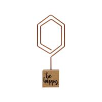 China Small Metal Clip Photo Holder Wooden Desk Decoration Metal Picture Holder Stands for sale