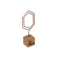 China Small Metal Clip Photo Holder Wooden Desk Decoration Metal Picture Holder Stands for sale