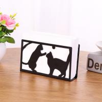 China Cat Design Dinner Napkin Holder Metal Tissue Holder Stand Up 15 X 4 X 10cm for sale