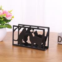 China Cat Design Dinner Napkin Holder Metal Tissue Holder Stand Up 15 X 4 X 10cm for sale