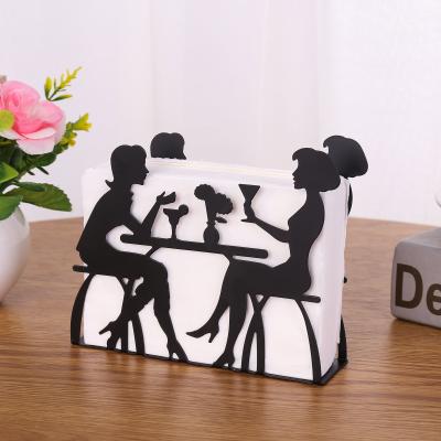 China Modern Decorative Metal Iron Tissue Holder For Office for sale
