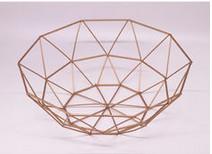 China Custom Made ODM Gold Plating Wire Mesh Fruit Basket for sale