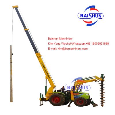 China Plant Auger Drill Electric Pole Erection Machine For Concrete And Wooden Pole for sale