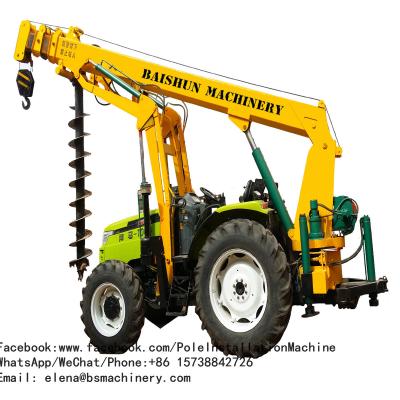 China Large Ford Tractor Post Hole Digger , Deep Compact Tractor Post Hole Digger for sale