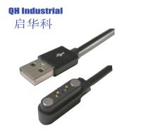 China 2 Pin 4.0mm Pitch Magnetic Pogo Pin Connector 12V IP67 for Smart Watch Charger Cable for sale