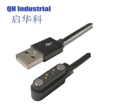 China 2 Pin 4.0mm Pitch Magnetic Pogo Pin Connector 12V IP67 for Smart Watch Charger Cable for sale