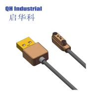 China 2 Pin 4.0mm Pitch Magnetic Pogo Pin Connector 12V IP67 for Smart Watch Charger Cable for sale