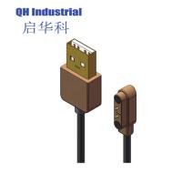 China 2 Pin 4.0mm Pitch Magnetic Pogo Pin Connector 12V IP67 for Smart Watch Charger Cable for sale
