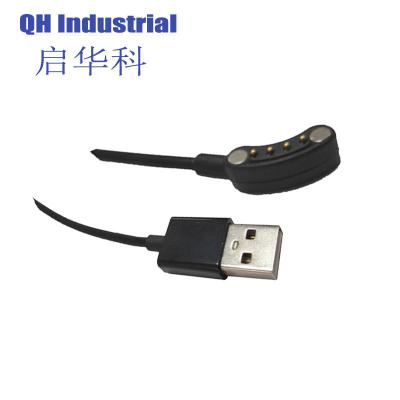 China 4 Pin Magnetic Pogo Pin Connector 1A 12V Charging Cable for Smart Watch Smartphone for sale
