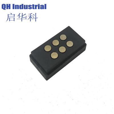China 6 Pin Magnetic Pogo Pin Connector 1A 3A 12V Spring Loaded Charging Base for Smart Devices for sale