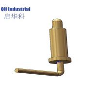China Right Angle Gold Plated Pogo Pin Connector Brass C3604 1A-10A 20k Cycles PCB Spring Loaded for sale