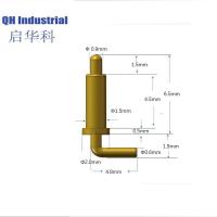 China Right Angle Gold Plated Pogo Pin Connector Brass C3604 1A-10A 20k Cycles PCB Spring Loaded for sale