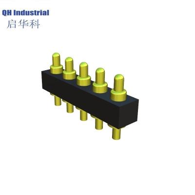 China Gold Plated Brass Pogo Pin DIP Connector 20000 Cycles 1A 2A for PCB Power Charging for sale