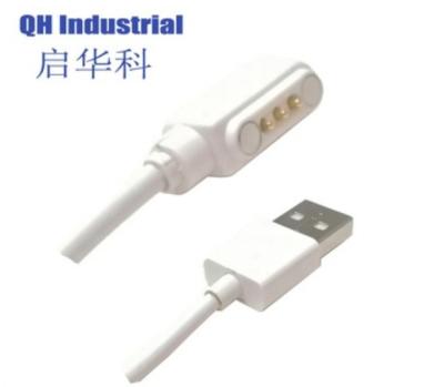 China 3 Pin Magnetic Pogo Pin Connector 1A-3A 12V USB Charging Cable for Smartwatch Bracelet 7.62mm 4mm 2.54mm for sale