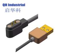 China 2 Pin Magnetic Pogo Pin Connector 1A 3A 12V Smart Watch Fast Charging Cable USB Data Charger for sale