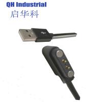 China 2 Pin Magnetic Pogo Pin Charger 1A 12V USB Charging Cable for Smart Watch 4.0mm 7.62mm for sale