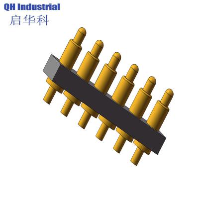 China 6 Pin Pogo Pin Connector 1.27mm Pitch Spring Loaded for Printer Driver Board for sale