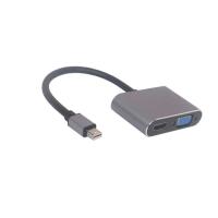 China Mini DP to HDMI VGA 4K Cable 2-in-1 Adapter for Apple MacBook Air Pro for sale